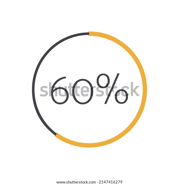 60 Percent Chart Vector Percentage Infographic: เวกเตอร์สต็อก (ปลอดค่า ...