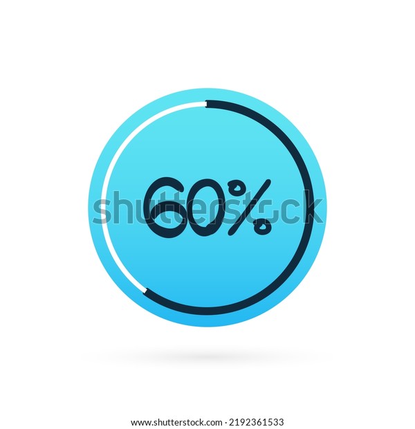 60 Percent Chart Vector Percentage Infographic: เวกเตอร์สต็อก (ปลอดค่า ...