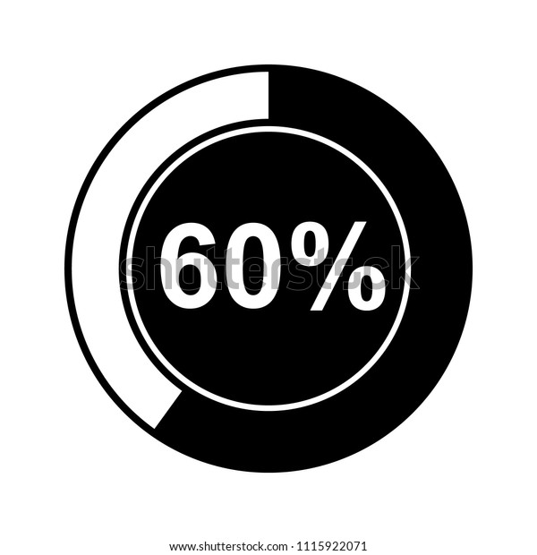 60 Percent Circle Chart Icon Setvector Stock Vector (Royalty Free ...