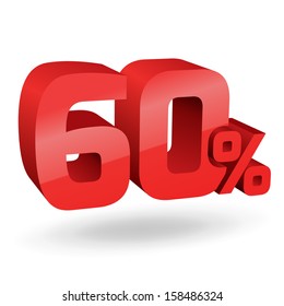 60 Percent Red Gold Text Isolated 스톡 일러스트 597449783 | Shutterstock