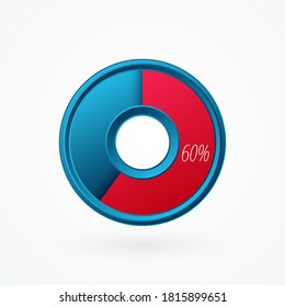 60 Percent Isolated Pie Chart Percentage Stock Vector (Royalty Free ...