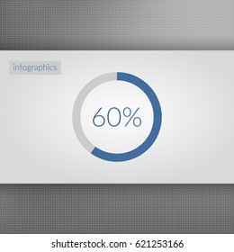 60 Percent Pie Chart Symbol Percentage: vetor stock (livre de direitos ...