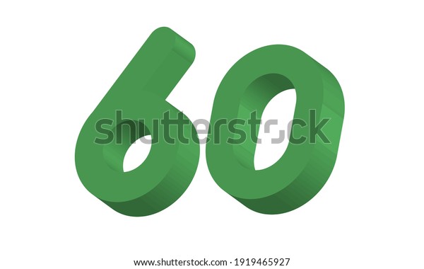 60 Simple Modern Green 3d Number Stock Vector (Royalty Free) 1919465927 ...