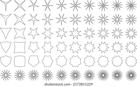 60 Types Stars Vector Form Stock Vector (Royalty Free) 2172811229 ...