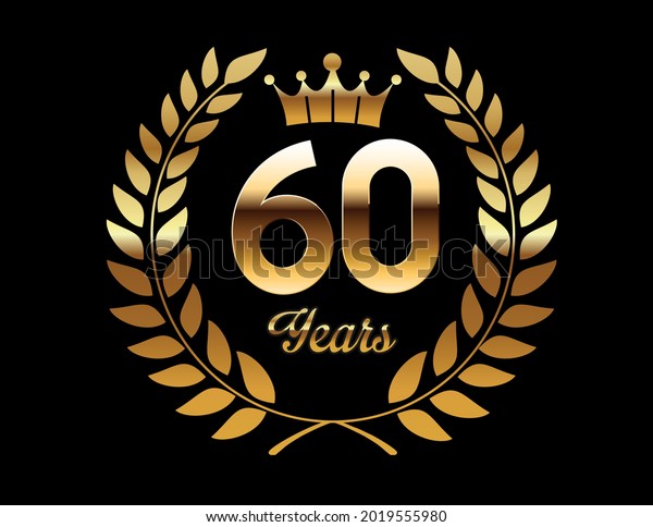 60 Year Celebration Badge Vector Stock Vector (Royalty Free) 2019555980 ...