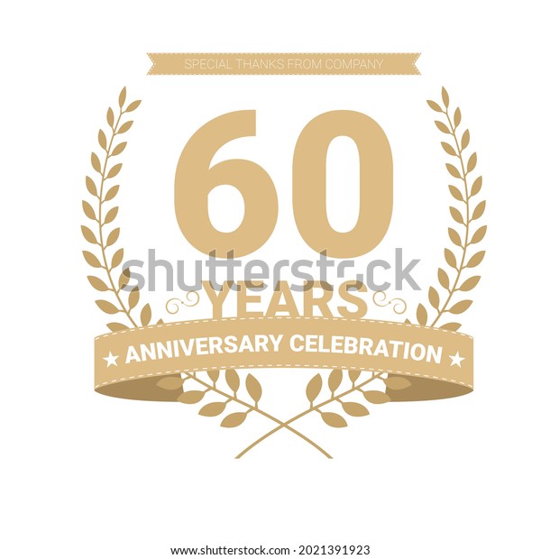 60 Years Anniversary Vector Icon Logo Stock Vector (Royalty Free ...
