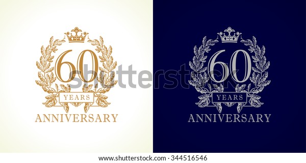 60 Years Old Luxurious Logotype Congratulating Stock Vector (Royalty ...
