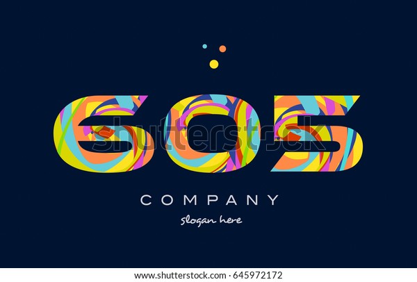 605 Number Digit Numeral Logo Colored Stock Vector (Royalty Free ...