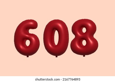 608 3d Number Balloon Made Realistic Stock Vector (Royalty Free ...