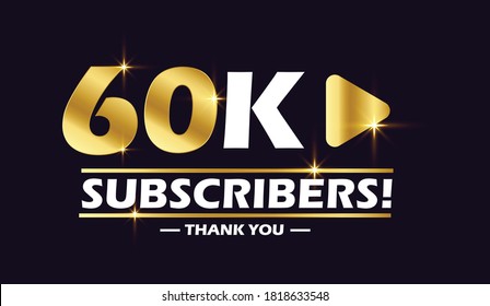 60k Subscribers Play Button Celebration Stock Vector (Royalty Free ...