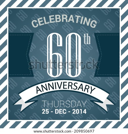 60th Anniversary Poster Template Design Retro Stock Vector (Royalty ...