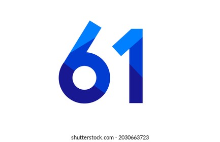 61 Number Modern Flat Blue Logo Stock Vector (Royalty Free) 2030663723 ...