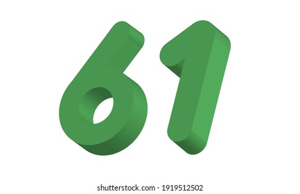 61 Número 3D verde simple y: vector de stock (libre de regalías ...