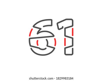 61 Vector Number Modern Trendy Creative Stock Vector (Royalty Free ...