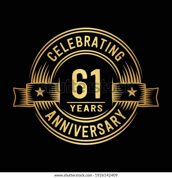 61 Years Logo Design Template 61st Stock Vector (Royalty Free ...
