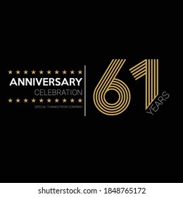 61 Years Old Celebrating Logo Happy Stock Vector (Royalty Free ...