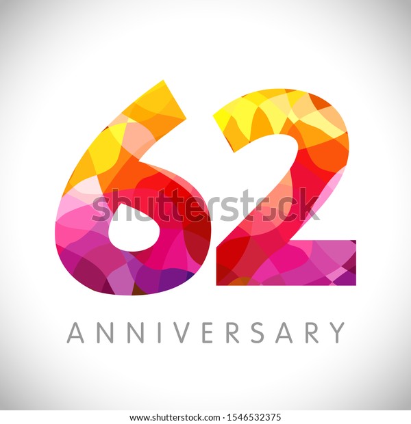 62 Nd Anniversary Numbers 62 Years Stock Vector (Royalty Free ...