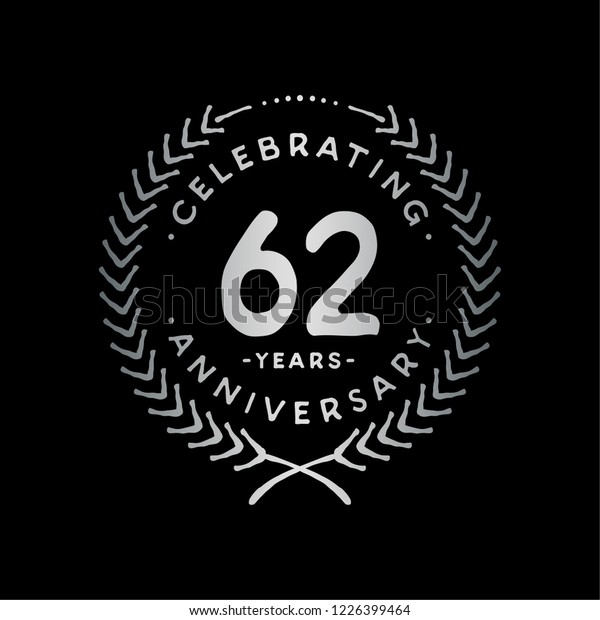 62 Years Design Template 62nd Vector Stock Vector (Royalty Free ...