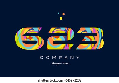 623 Number Digit Numeral Logo Colored: เวกเตอร์สต็อก (ปลอดค่าลิขสิทธิ์ ...