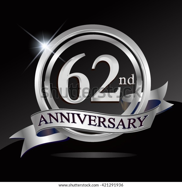 62nd Silver Anniversary Logo Ring Ribbon Stock Vector (Royalty Free ...