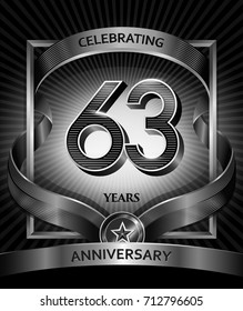 63 Years Anniversary Design Template Invitation Stock Vector (Royalty ...