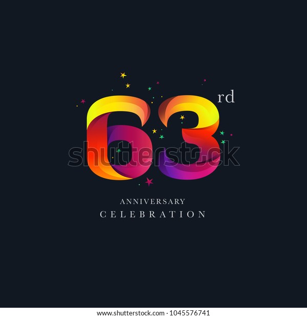 63rd Anniversary Logo Design Number Digit Stock Vector (Royalty Free ...