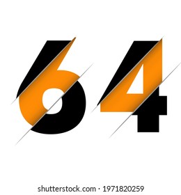 64 6 4 Number Logo Design Stock Vector (Royalty Free) 1971820259 ...