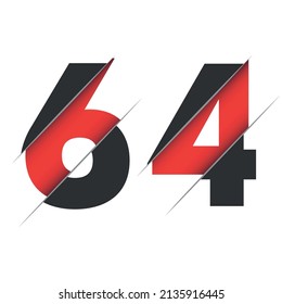 64 6 4 Number Logo Design Stock Vector (Royalty Free) 2135916445 ...