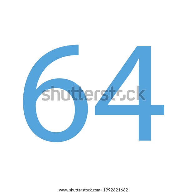 64 Number Simple Clip Art Vector Stock Vector (Royalty Free) 1992621662 ...