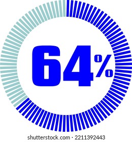 64 Percentage Round Pie Chart Economy Stock Vector (Royalty Free ...