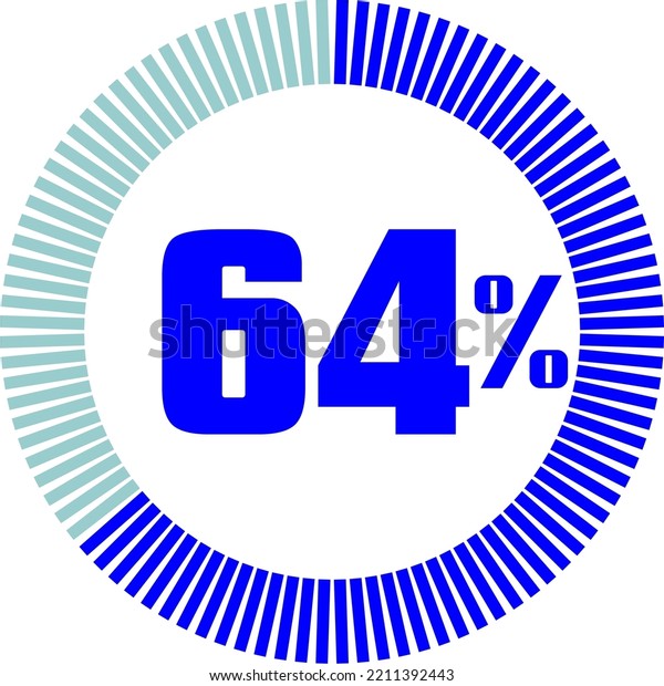 64 Percentage Round Pie Chart Economy Stock Vector (Royalty Free ...