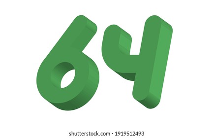 64 Simple Modern Green 3d Number Stock Vector (Royalty Free) 1919512493 ...