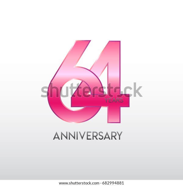 64 Years Pink Anniversary Overlapping Number Stock Vector (Royalty Free ...