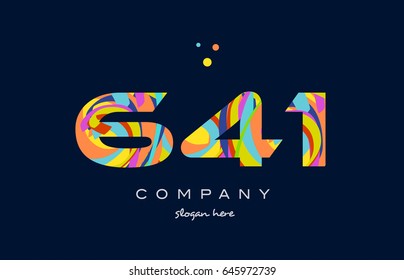 641 Number Digit Numeral Logo Colored: vector de stock (libre de ...