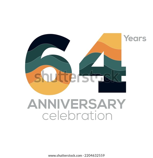 64th Anniversary Logo Design Number 64 Stock Vector (Royalty Free ...