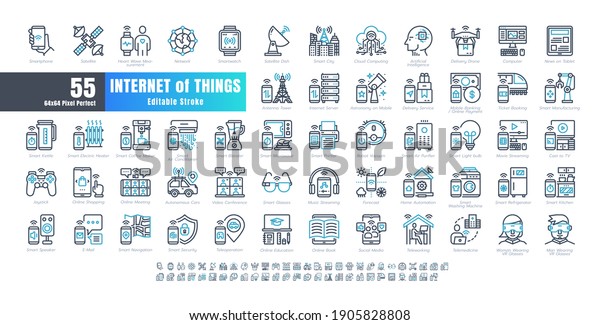 64x64 Pixel Perfect Internet Things Iot Stock Vector (Royalty Free ...