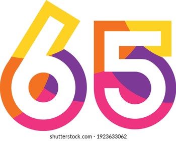 65 Colorful Fun Modern Flat Number Stock Vector (Royalty Free ...