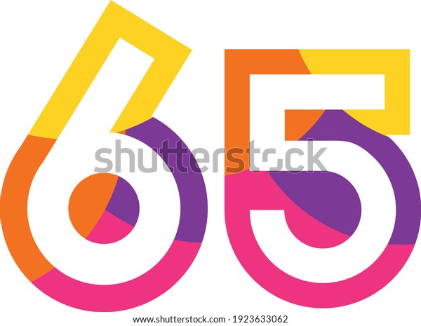 65 Colorful Fun Modern Flat Number Stock Vector (Royalty Free ...