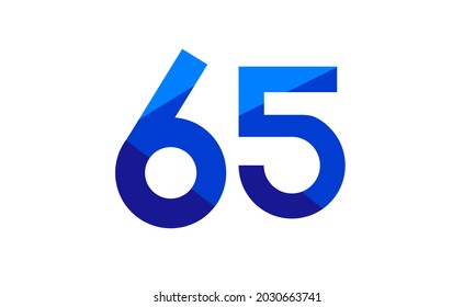 65 Number Modern Flat Blue Logo Stock Vector (Royalty Free) 2030663741 ...