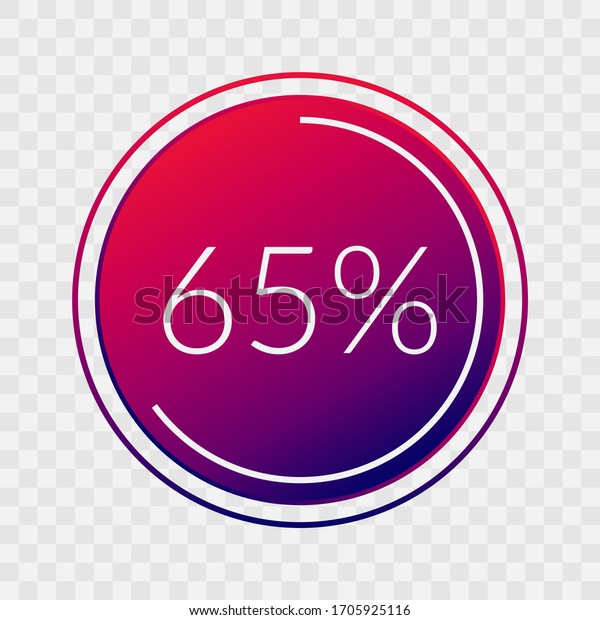 65 Percent Circle Chart Isolated Symbol Stock Vector (Royalty Free ...