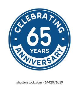 65 Years Anniversary Logo Template Vector Stock Vector (Royalty Free ...