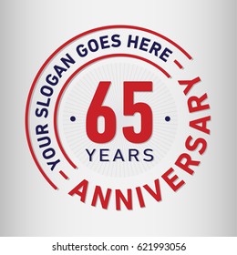 65 Years Anniversary Logo Template Vector Stock Vector (Royalty Free ...