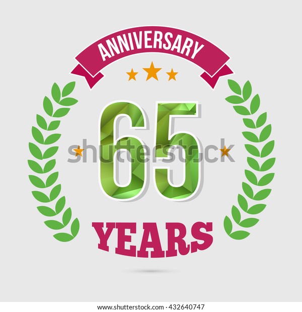 65 Years Anniversary Low Poly Design Stock Vector (Royalty Free ...