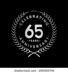 65 Years Anniversary Design Template Vector Stock Vector (Royalty Free ...