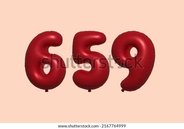 659 3d Number Balloon Made Realistic Stock Vector (Royalty Free ...