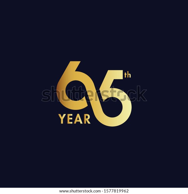 65th anniversary logo gold design. 65 Year logo