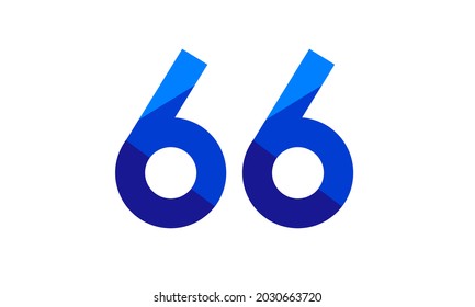 66 Number Modern Flat Blue Logo Stock Vector (Royalty Free) 2030663720 ...