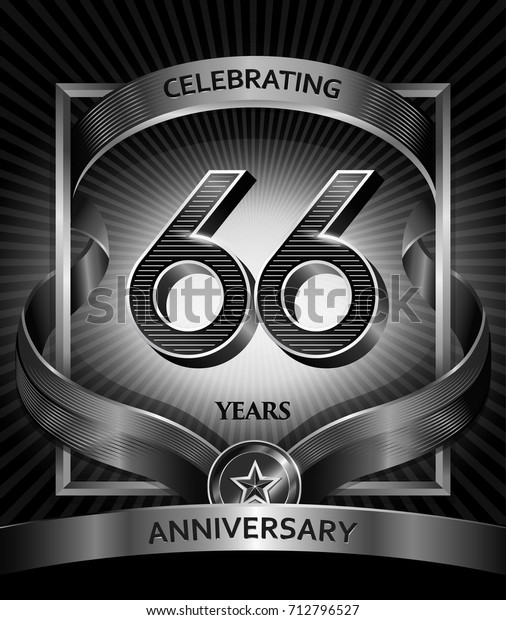 66 Years Anniversary Design Template Invitation Stock Vector (Royalty ...