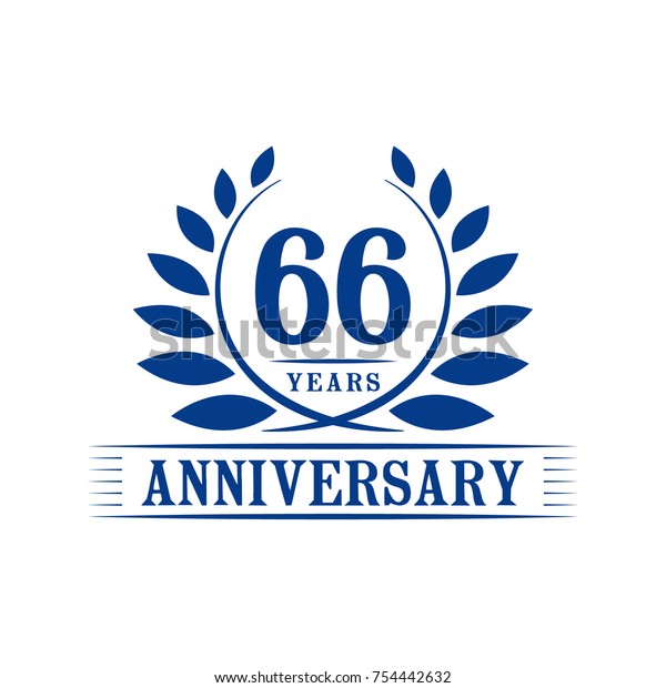 66 Years Anniversary Logo Template Stock Vector (Royalty Free) 754442632