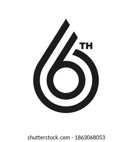 66 Years Monogram Logo Design Vector Stock Vector (Royalty Free) 1863068053